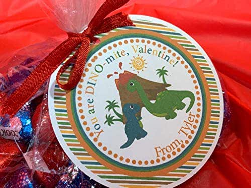 Amazon.com: Dinosaur Valentines, You are DINO-mite, Valentine Tags ...