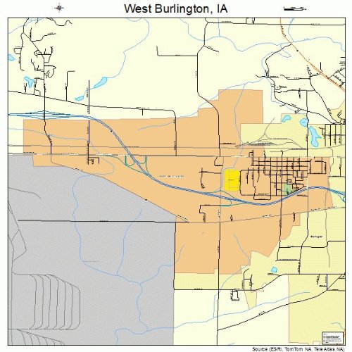 Large Street & Road Map of West Burlington, Iowa IA - Printed poster ...