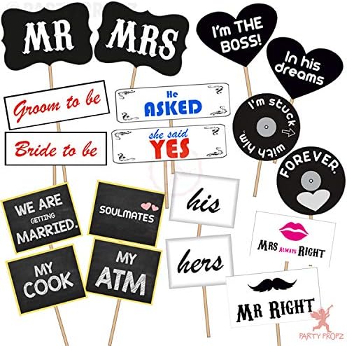 Party Propz Pre Wedding Props for Photoshoot - 18 Pcs Wedding Photo ...