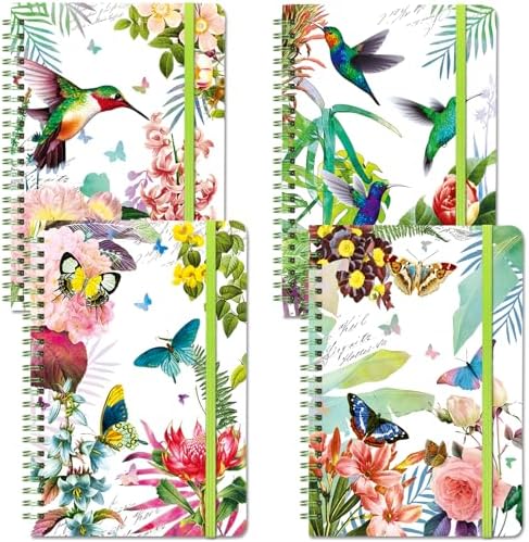 Amazon.com : EOOUT 4 Pack Spiral Notebooks 5.5 x 8.3 Inches, Journal ...