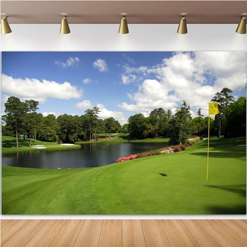 Amazon.com : Pnylzzyxh Golf Course Backdrop - Woodland Green Grass Lawn ...