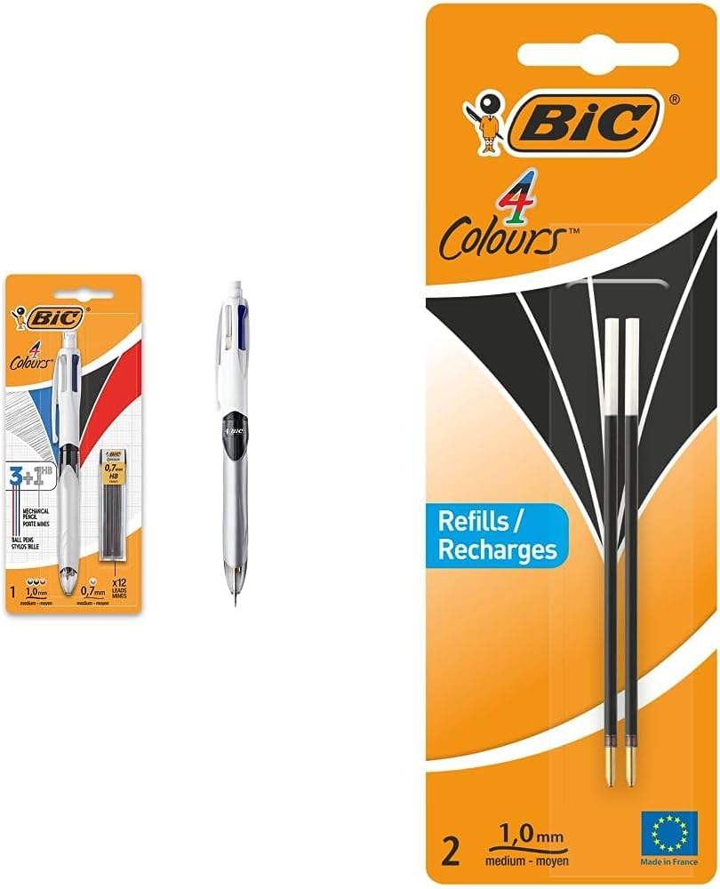 Bic 4 Colours Multifunctional Ballpoint Pen and 12 Refills : Amazon.co ...