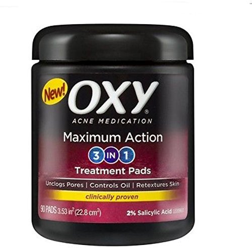 Amazon.com : OXY Maximum Action 3 in 1 Acne Treatment Pads, 90 count ...
