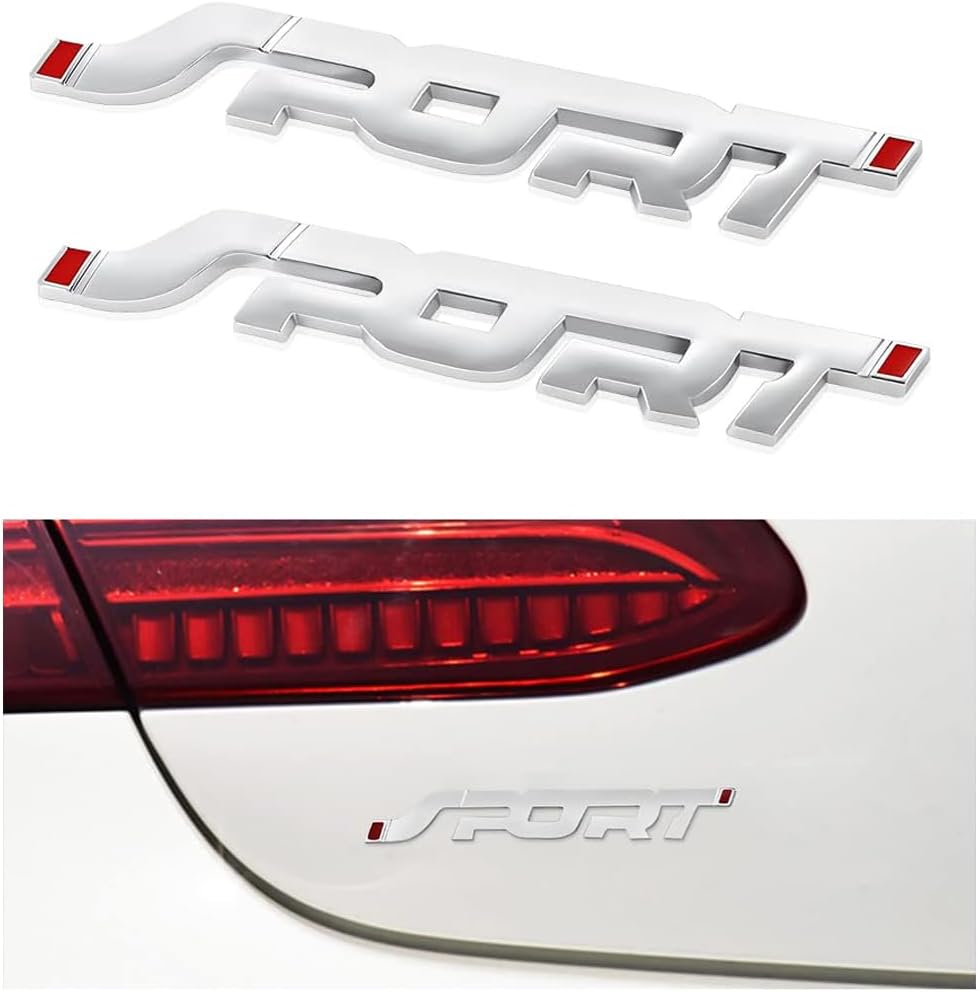 Amazon.com: 2PCS 3D Metal Car Sport Sticker, Car Side Fender Rear Trunk ...