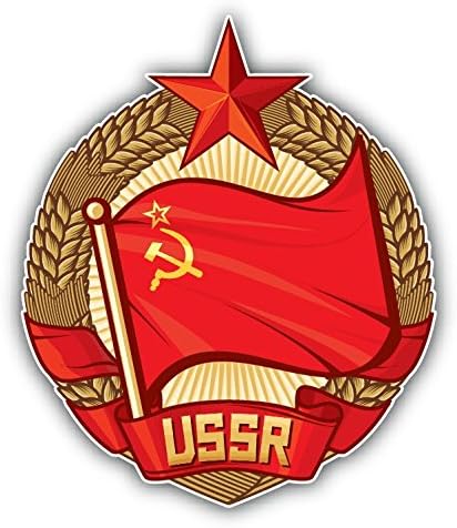 Amazon.com - USSR Flag Soviet Union Wreath of Wheat Car Bumper Sticker ...