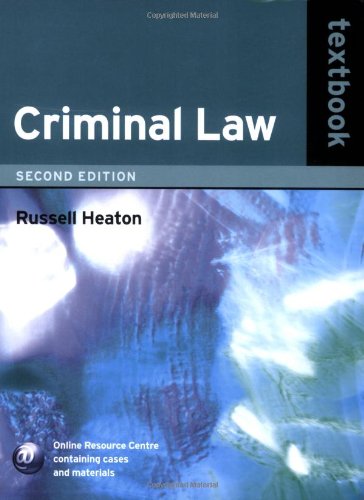 Amazon.com: Criminal Law Textbook: 9780199287055: Heaton, Russell: Books
