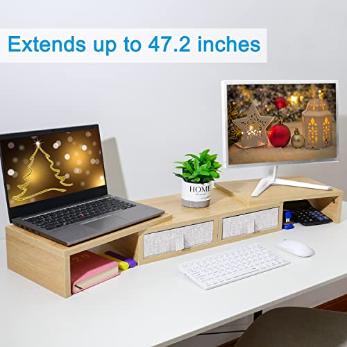 Snapklik.com : TEAMIX 42 Inch Dual Monitor Stand Riser
