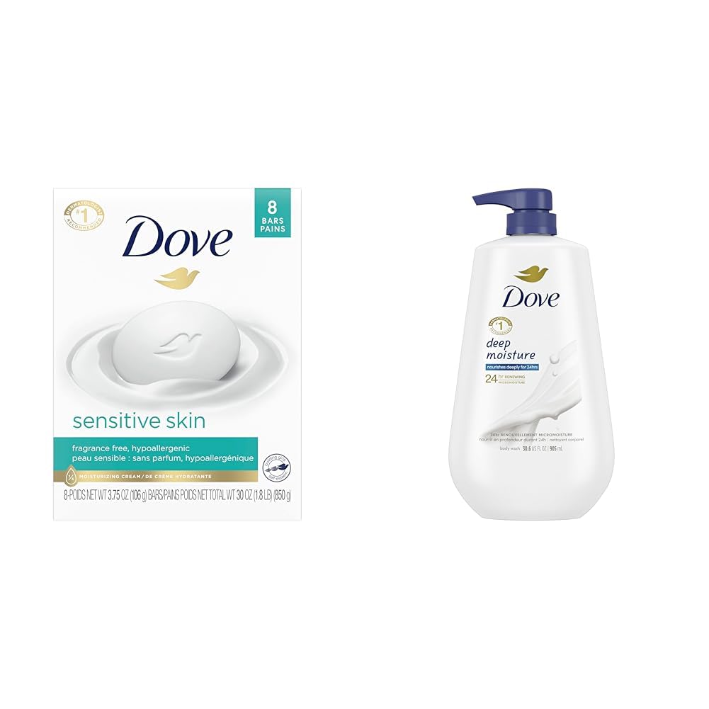 Amazon.com : Dove Beauty Bar More Moisturizing Than Bar Soap for Softer ...