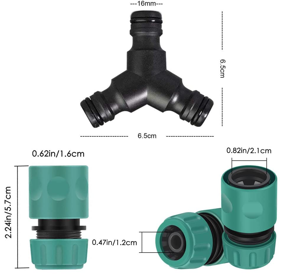 ERKOON 8 Piece Hose Coupling Set, 1/2 Inch Double Plug Garden Hose ...