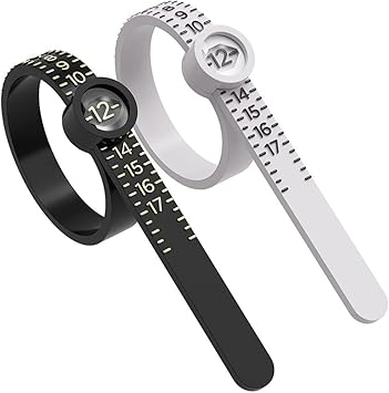 2 Pcs Ring Sizer Measuring Tool RUIFUNETEK US 1-17 Standard Ring Sizer ...