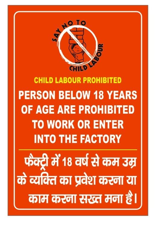 Vijay Art Child Labour Prohibited Signboard - Premium 5mm Sunboard ...
