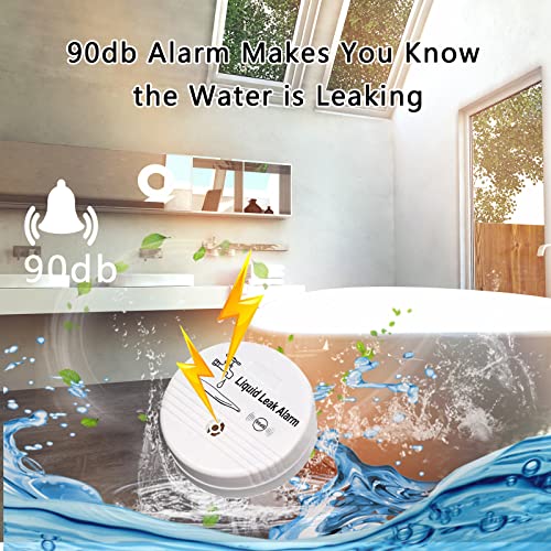 Pack of 4 Water Detectors Water Alarm Leak, 90 dB Wireless Water Alarm ...