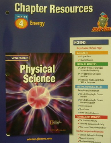Physical Science, Chapter 4: Chapter Resources- Energy (Glencoe Science ...