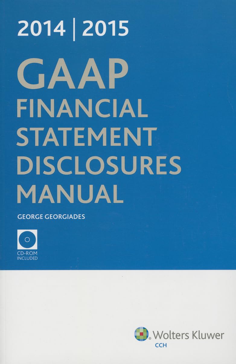 Amazon.com: GAAP Financial Statement Disclosures Manual, (w/CDROM ...