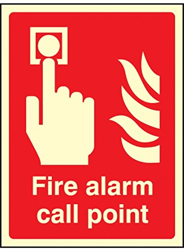 Caledonia Signs 31011E “Fire Alarm Call Point” Sign, Photo luminescent ...