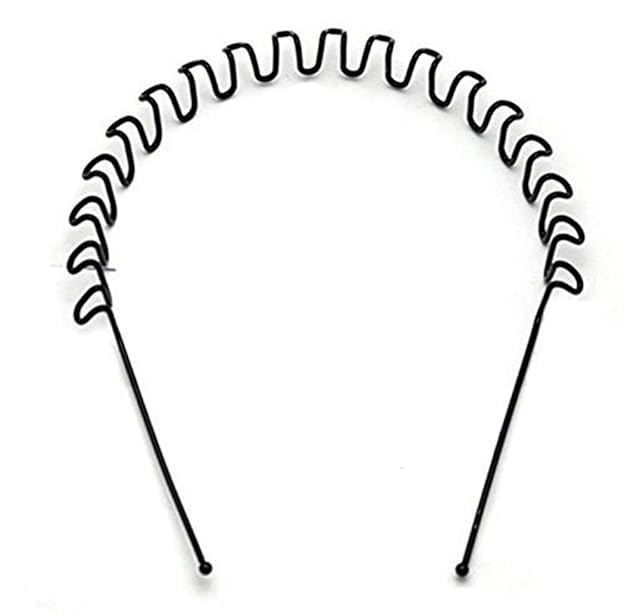 Smile n Style Essentials Black Metal Spring Zig Zag Wave Hair Band for ...