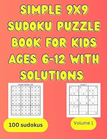 Amazon.com: Simple 9X9 Sudoku Puzzle Book for Kids Ages 6-12 With ...