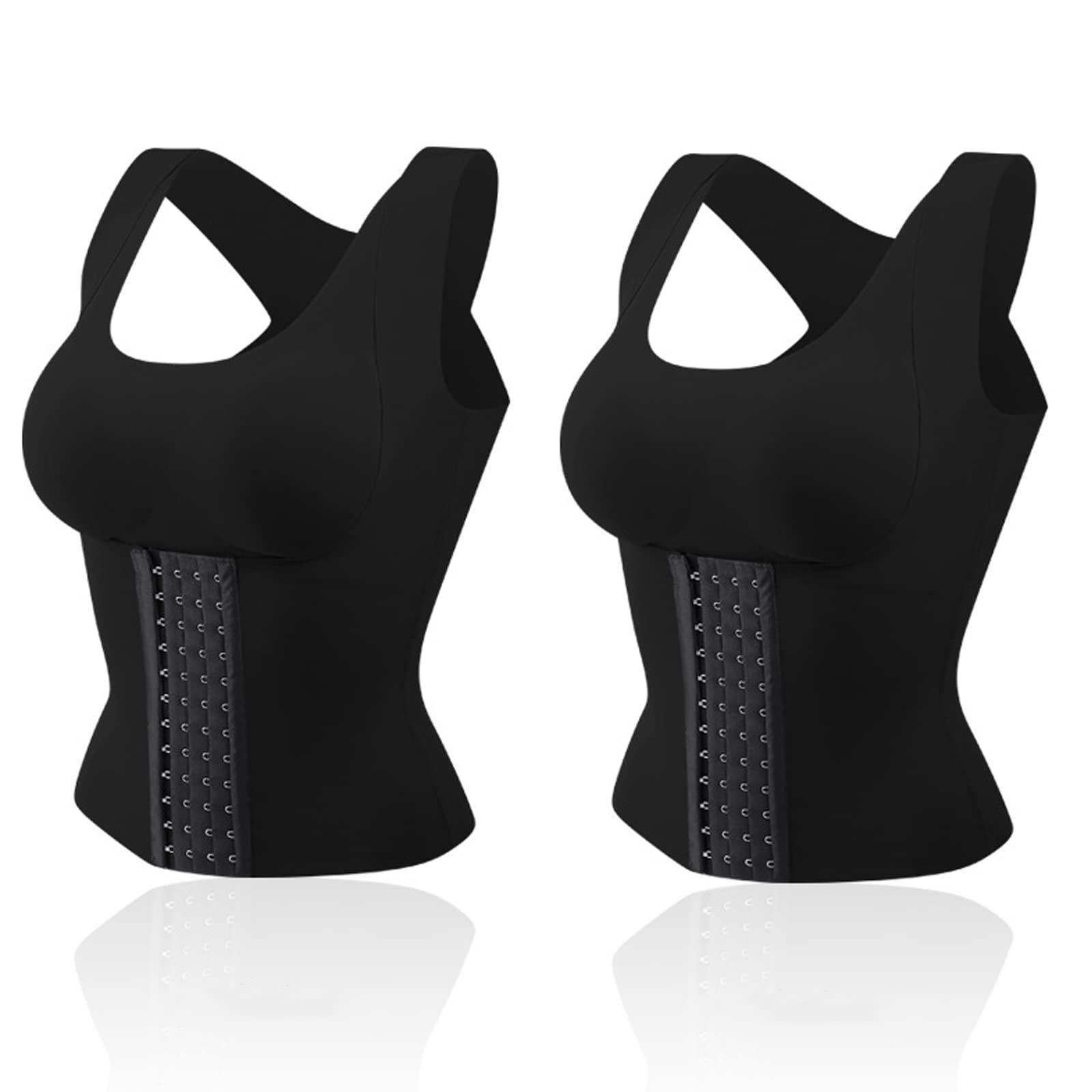 3-in-1 Waist Buttoned Bra Shapewear, Adjustable Straps Body Shaper ...