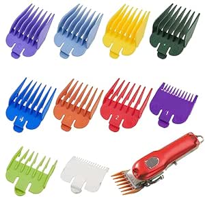 Amazon.com: 10 PCS Professional Hair Clipper Guards Guide Comb for Most Wahl Clippers, Color ...