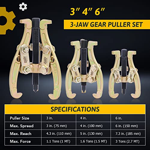Snapklik.com : Orion Motor Tech Gear Puller Set, 3 4 6 3 Jaw Puller Kit ...