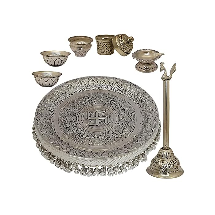 Buy Divya Mantra Pooja Thali Puja Mandir Decoration Items Aarti Plate ...