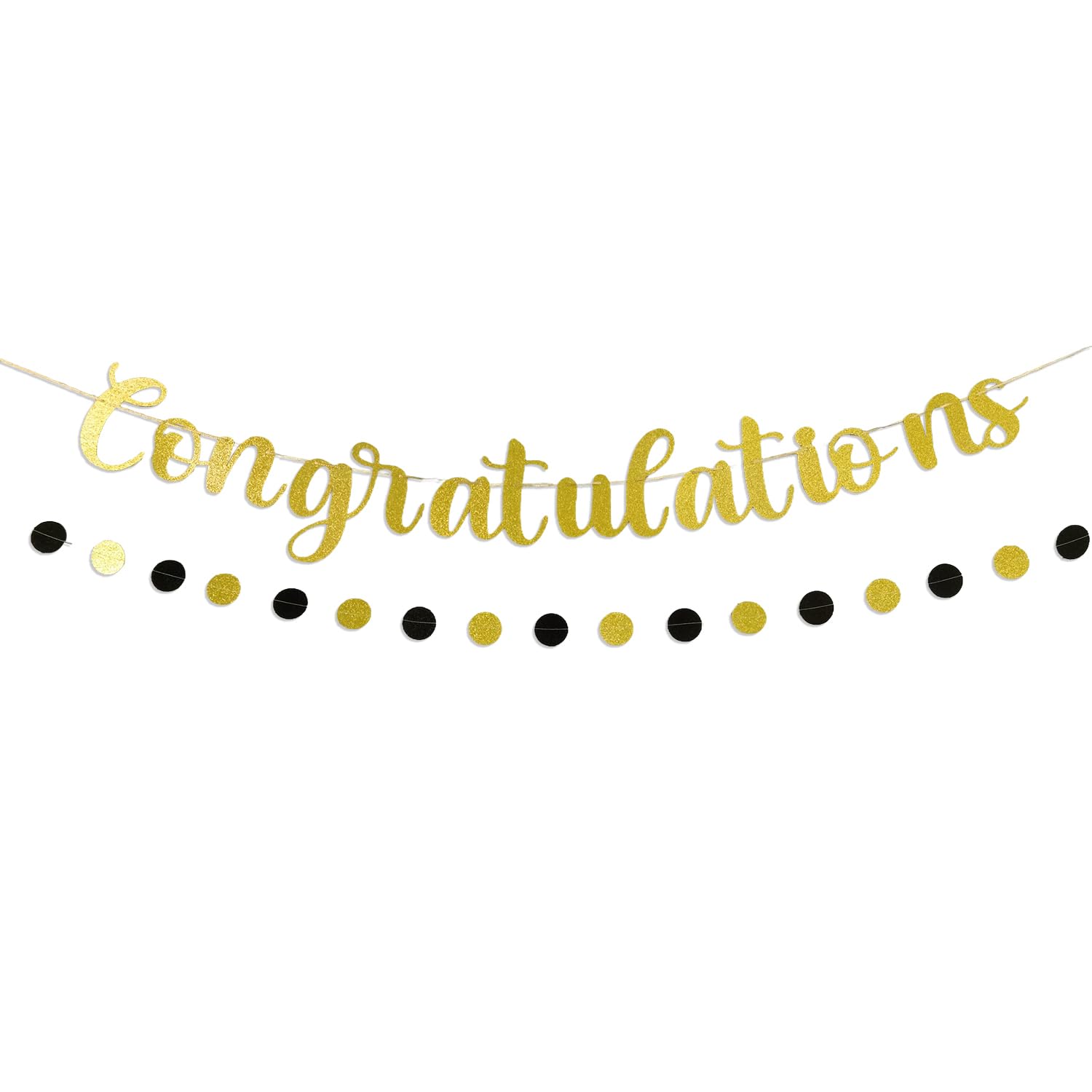 Amazon.com: Congratulations Banner Gold Glitter Congrats Banner Pre ...