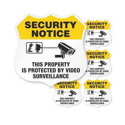 SmartSign by Lyle LB-4142-RE-6x9.5 Security Notice Shield Label Set ...
