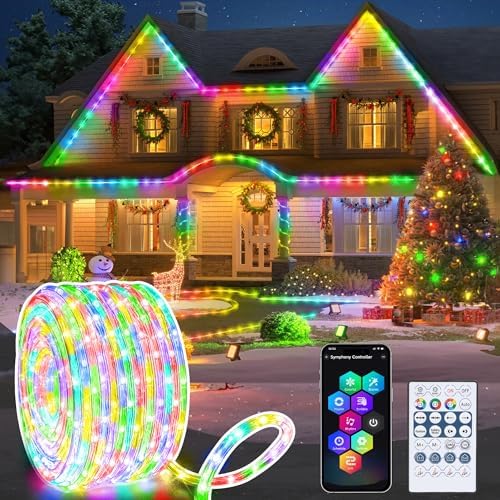 Amazon.com: RGB Color Changing Rope Lights Outdoor, 33ft 100LED Smart ...
