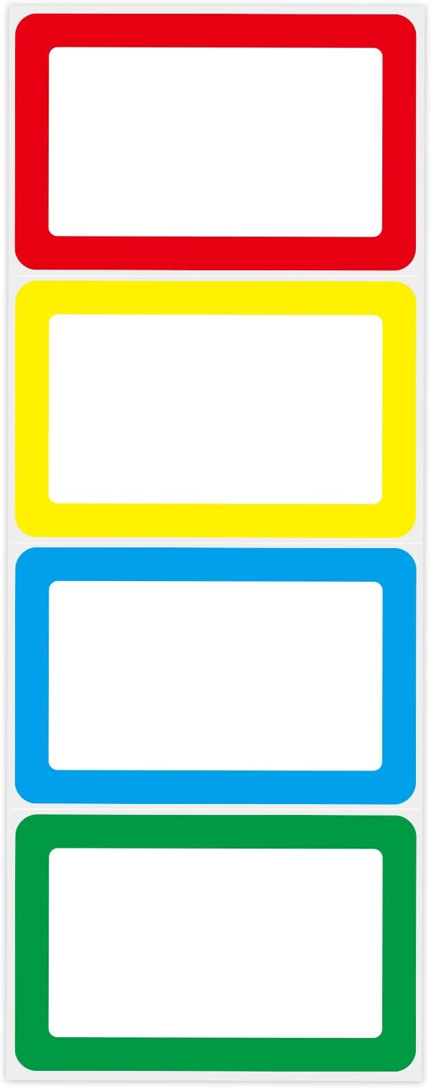 Amazon.com : Mionno 200pc 4 Colors Name Tags Labels Stickers, 3.5"x2.25 ...