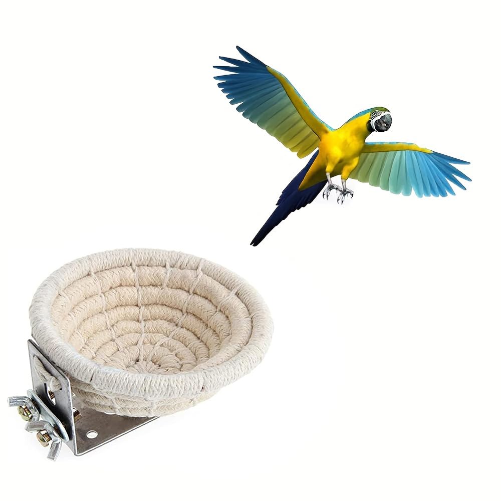 Wolike Bird Cage Nest Hand Woven Hemp Rope Bird Nest Breeding Nest Bird ...