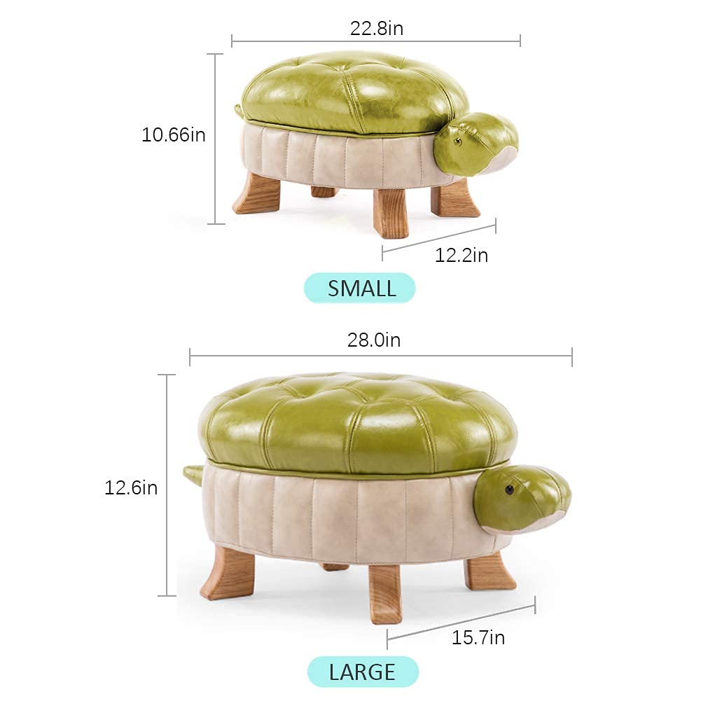 Kelendle Animal Footstool Turtle Upholstered Ottoman PU Leather Pouf ...