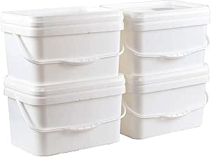 Amazon.com: Readsky 3 Gallon Small Rectangular Plastic Food Bucket with ...