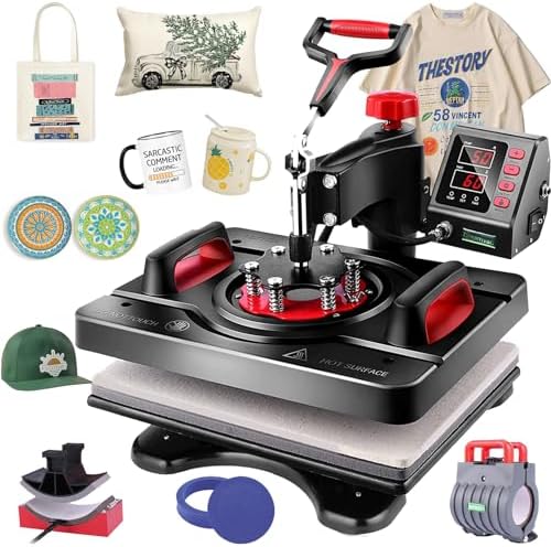 Amazon.com: AKEYDIY 5 in 1 Heat Press Machine 360-Degree Swing Away ...