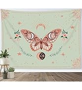 Amazon.com: HVEST Pink Butterfly Tapestry Floral Plant Botanical Wall ...