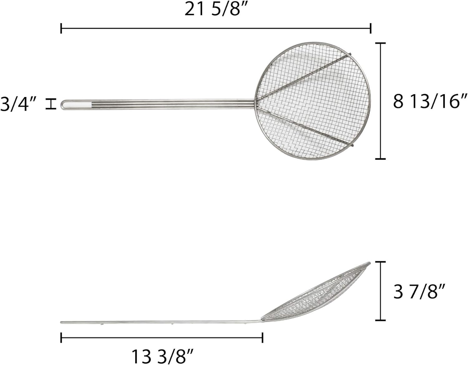 Snapklik.com : 9-Inch Round Wire Skimmer 13" Handle Length Nickel ...