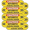 TOTOMO 8pc Caution Automatic Sliding Door Warning Sticker Sign 5" x 1.5 ...