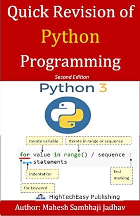 Quick revision of Python programming: Easy and Fast Based on Python3 , Jadhav, Mahesh, eBook ...