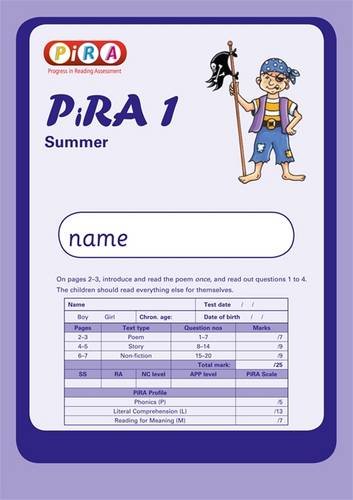 Progress in Reading Assessment (PiRA) Test 1, Summer PK10 : McCarty ...