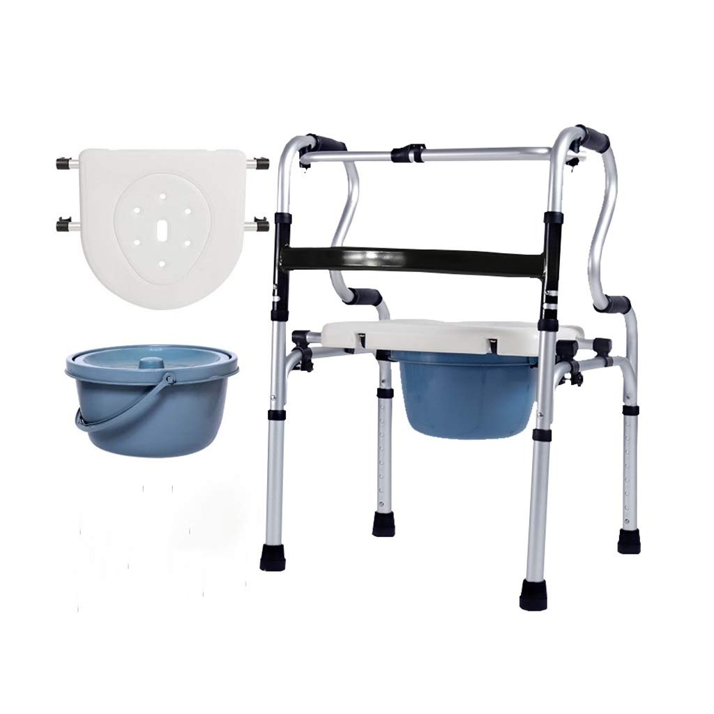 Buy BS Elderly Walker Medical Walker Light Toilet Chair with Wheels and ...