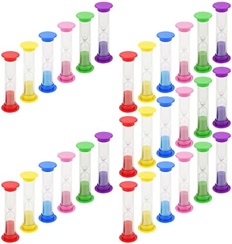 KEILEOHO 30 PCS 3 Minutes Small Sand Timer, 6 Color MIni Countdown ...