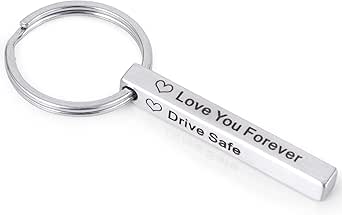 Amazon.com: KRFITYA Personalized 4 Sided Keychain Custom Stainless ...