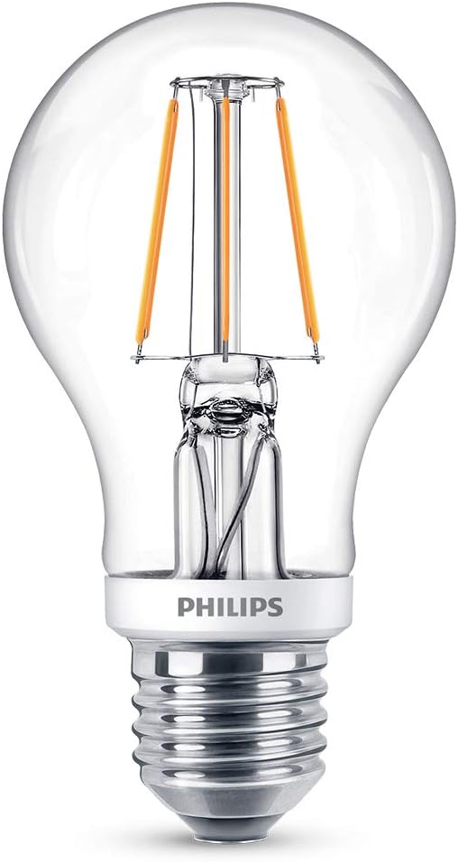 Philips LED Light Clear Filament Bulb A60, Dimmable, E27 Base, 4.5W-40W ...