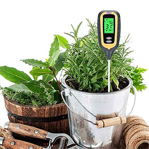 Soil Ph Meter, 4-In-1 Soil Illumination/Temperature/Humidit/Ph Tester ...