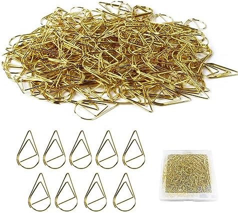 GWAWG 150 PCS Metal Paper Clips Bookmarks Small Paper Clips Gold Paper ...