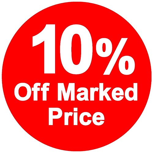 % Off Marked Price Stickers, 10%, 25mm, Red, 200 : Amazon.co.uk ...
