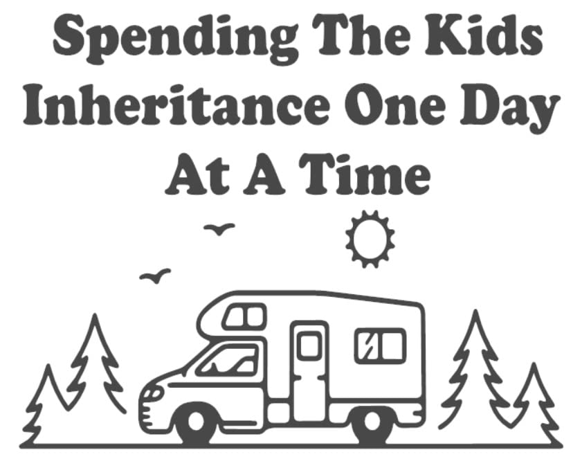 Campervan Caravan Decal Sticker Spending The Kids Inheritance 10 x 8 ...