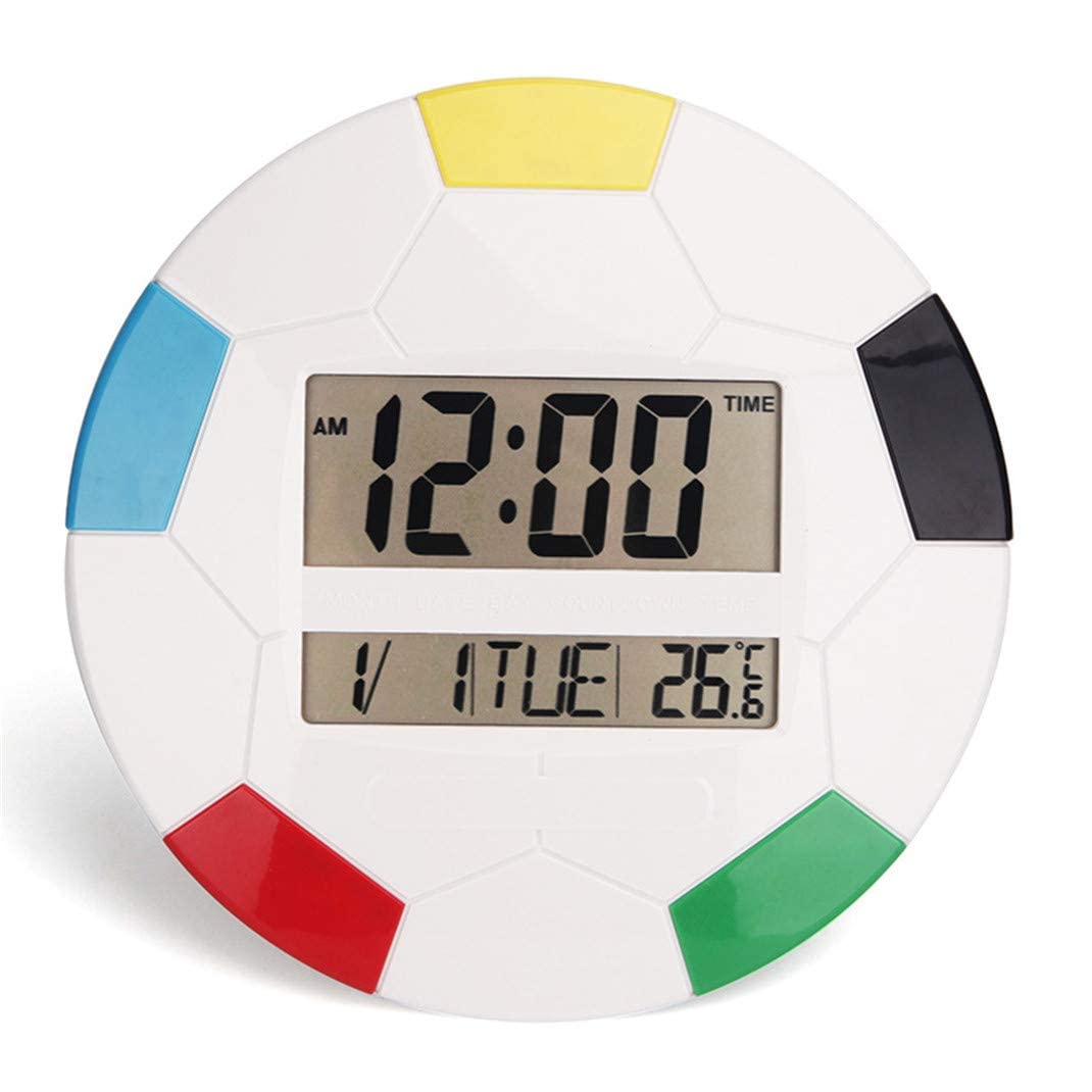 Buy DZX Modern Living Room LCD Clock, Football Appearance Student Child ...