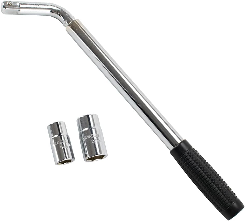 14"-20" Car Lug Wrench with Chrome Steel Socket, Telescoping Lug Wrench ...