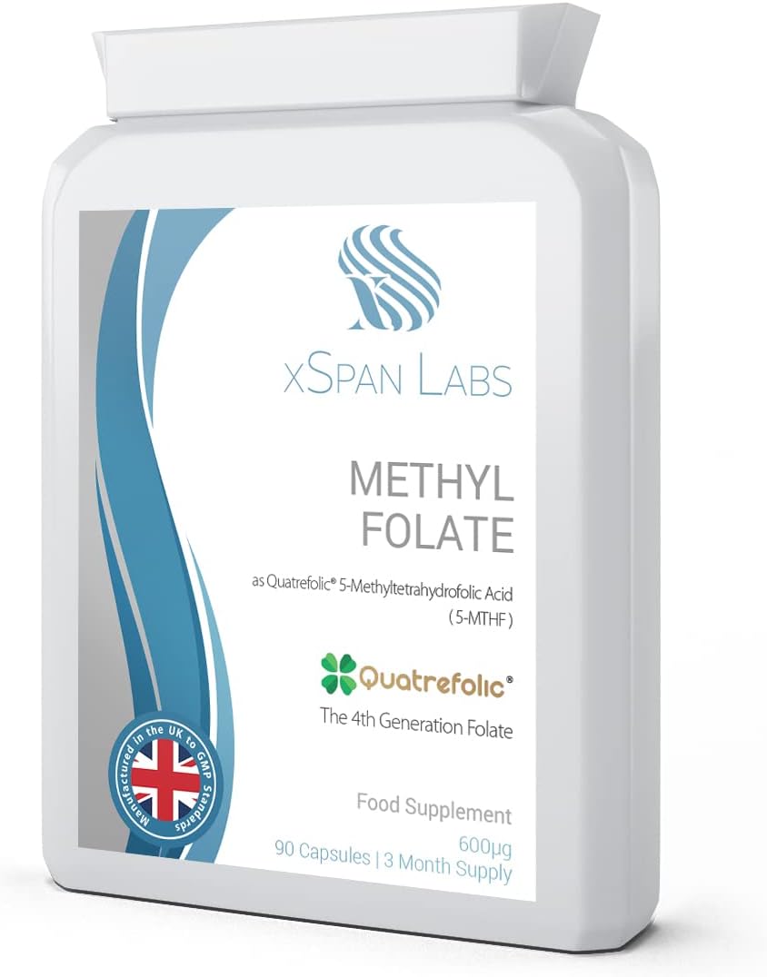 Methyl Folate 600µg - 90 Capsules as Quatrefolic 5-MTHF Supplement 6S-5 ...