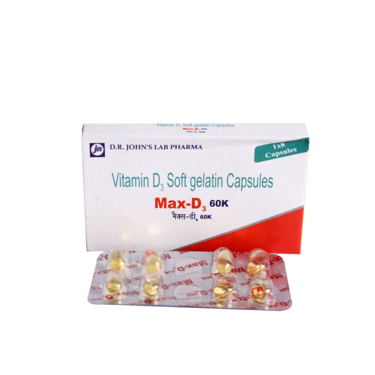 MAX-D3 60K - Strip of 8 Softgel Capsules : Amazon.in: Health & Personal ...